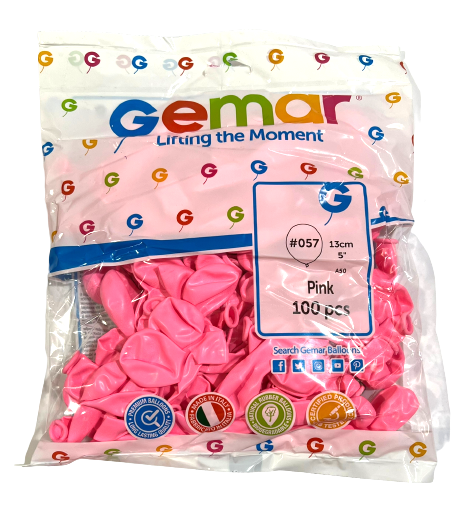 בלון גומי צבע ורוד Gemar דגם 057 בגודל 5 אינץ - חנן מלכה